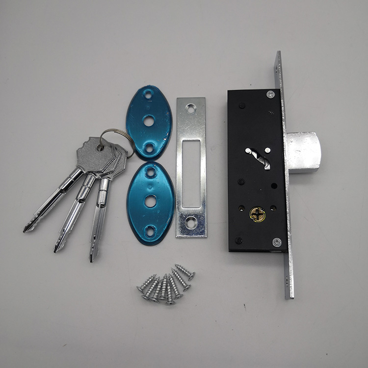 Aluminum double side mico cylinder sliding three key mortise door lock ...