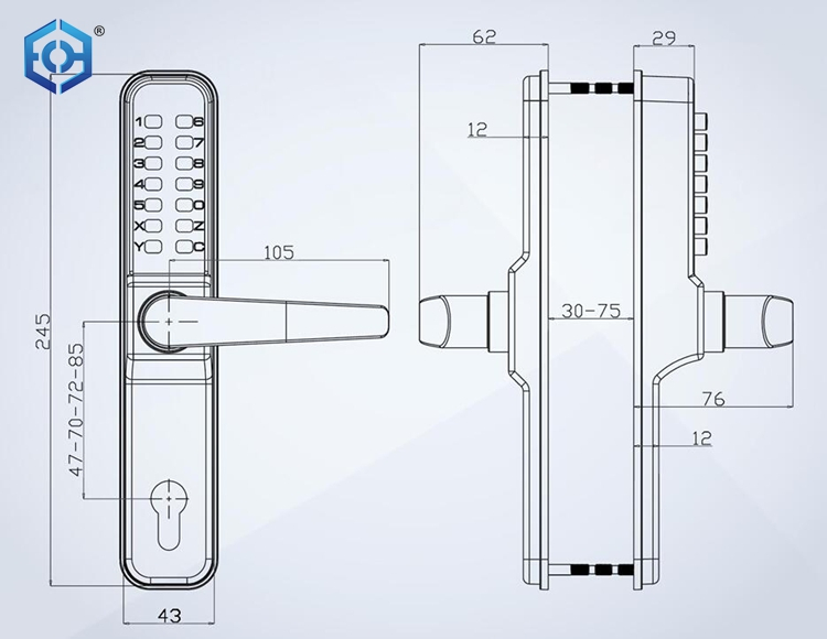 Silver Zinc Alloy Codelocks Mechanical Medium Duty Push Button Lock ...