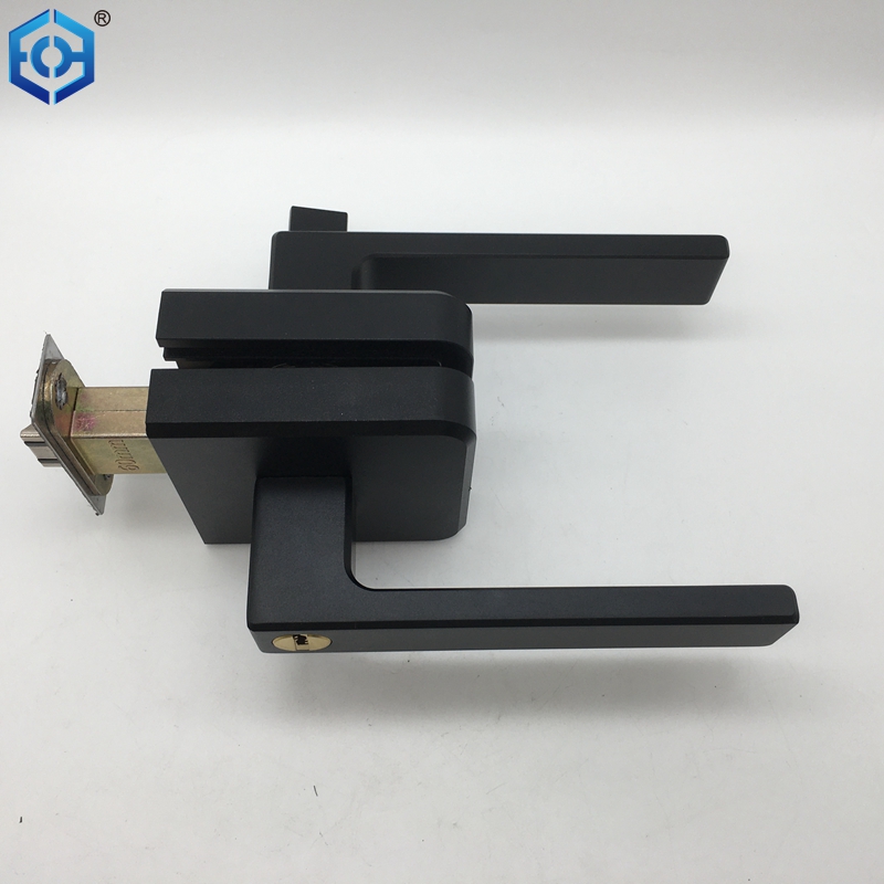 100% Original Glass Lever Door Handles Matt Black Slim Frame Glass Door ...