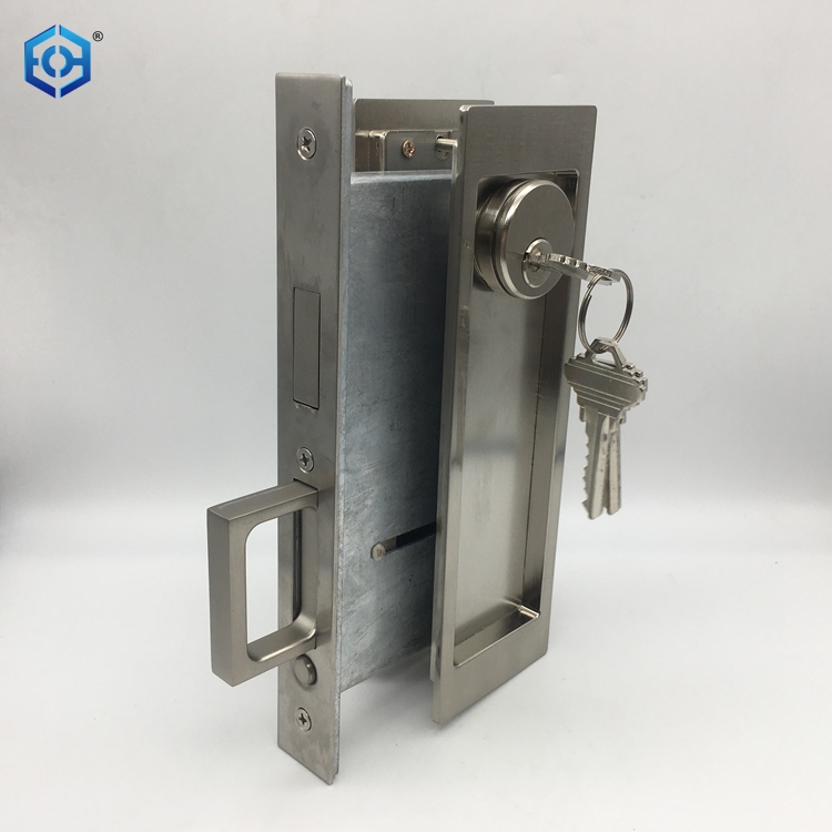 Modern Rectangular Zinc Alloy Mortise Keyed Pocket Door Lock - Buy ...