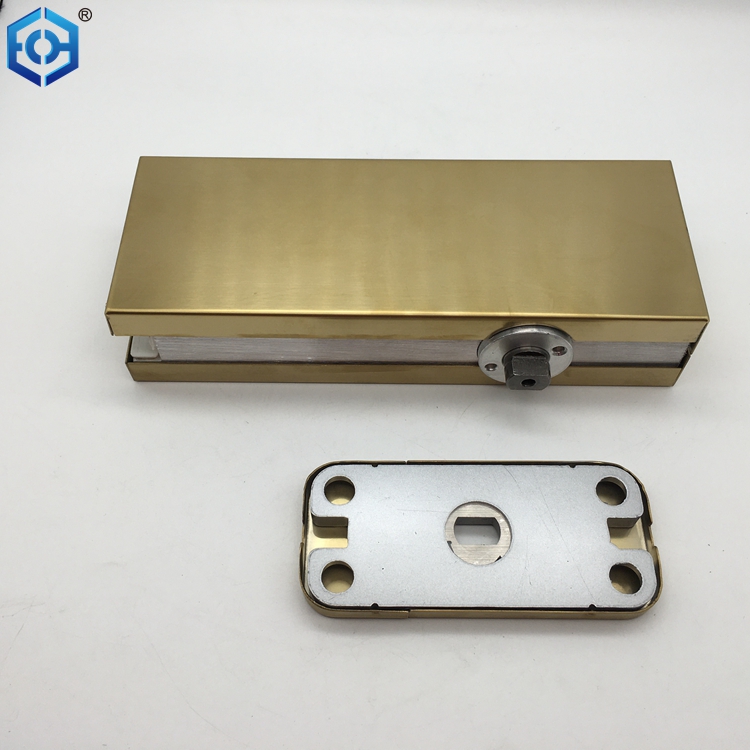 Satin Brass No-Digging Floor Spring Hydraulic Patch for Glass Door ...