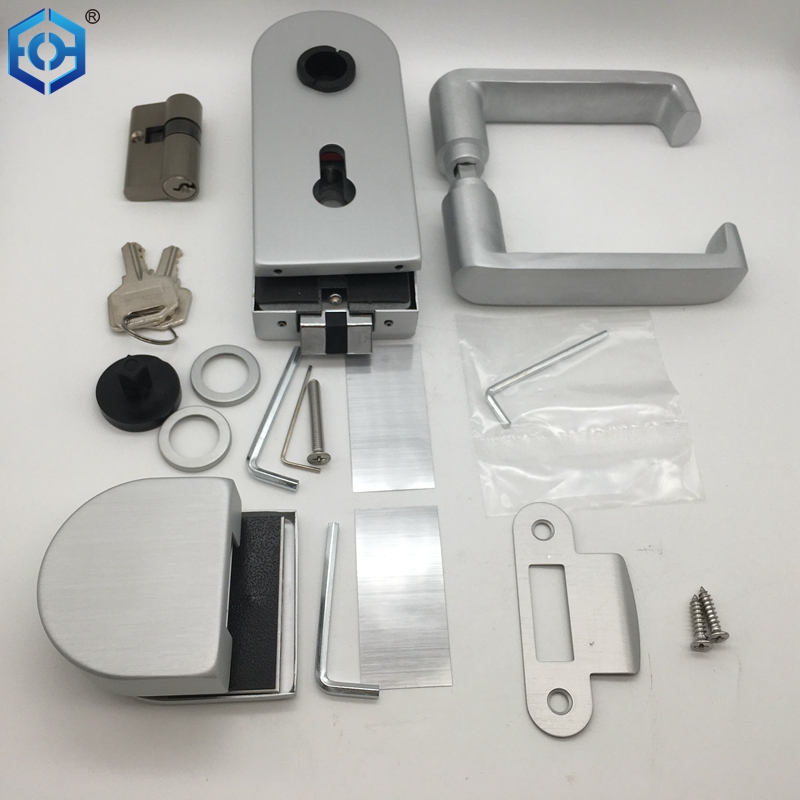 10-15mm Glass Door Lock Stainless Steel Sliding Handle Office Bathroom ...