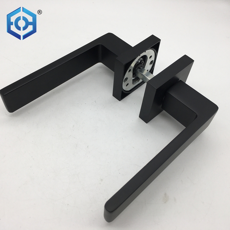 Modern Simple Design Zinc Alloy Cast Black Square Interior Lever Door ...