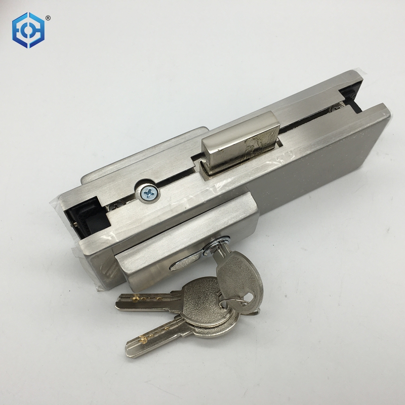 Silver Stainless Steel Glass Door Patch Fitting Bottom Patch Lock - Buy ...