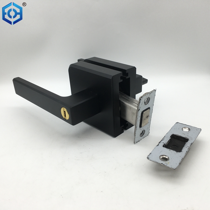 100% Original Glass Lever Door Handles Matt Black Slim Frame Glass Door ...