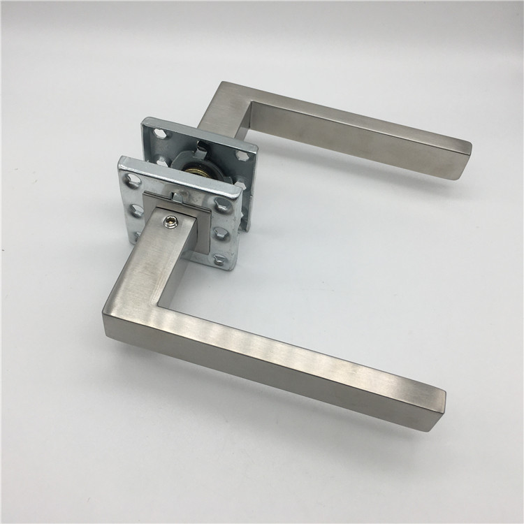 Modern Satin Stainless Steel Door Hardware Hollow Tube Interior Square ...