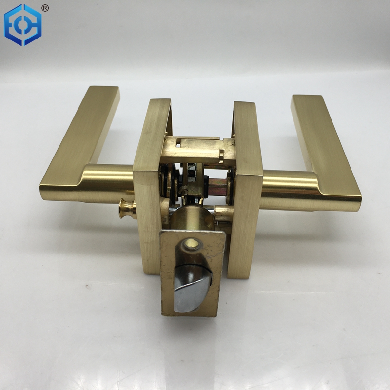 Privacy Door Lever Gold Brushed Brass Door Handle Lever Door Handle ...