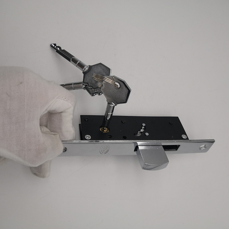 Aluminum double side mico cylinder sliding three key mortise door lock ...