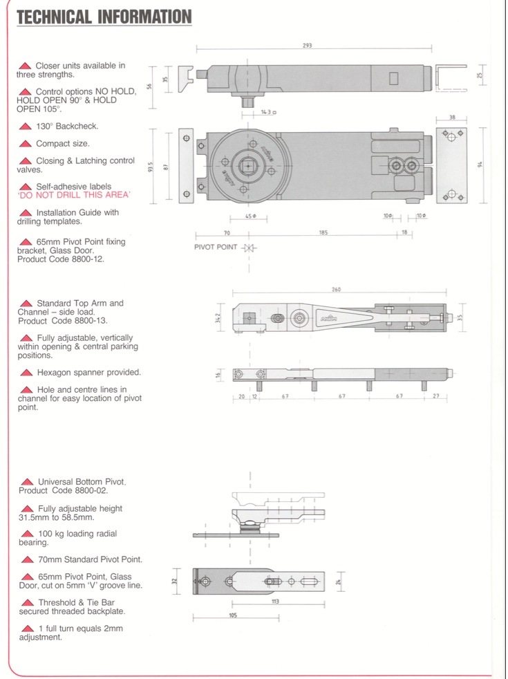 (EDC004) Steel Concealed Overhead Transom Door Closer Door Closer ...