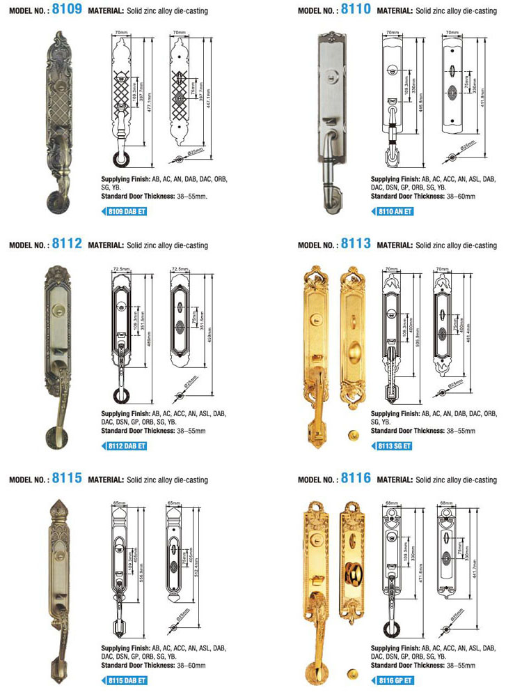 Zinc Alloy Entry Door Lock Set Security Lock Door Entrance Door Lock ...