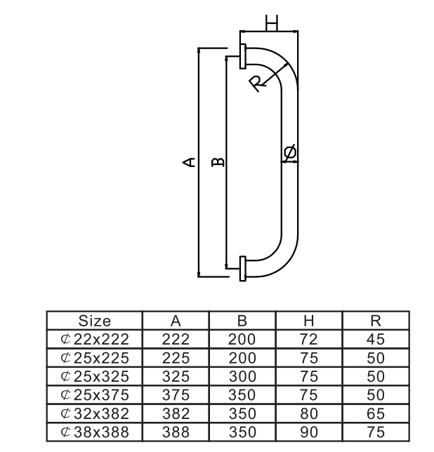 SS304 Tube Glass Offset Door Pull Handle Glass Door Handle - Buy handle ...